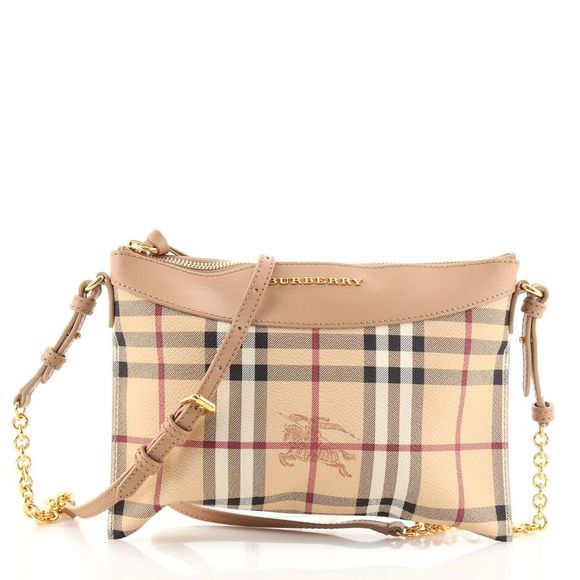 Burberry | Bags | Burberry Peyton Crossbody Bag Haymarket Coated Canvas Brown | Poshmark